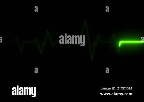 4k Electric Heart Pulsation Wave Signal/ Animation of a health ...