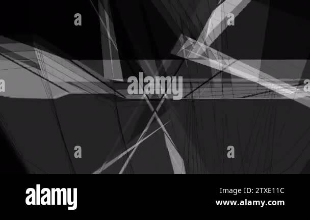 A computer generated animation of of geometric triangular shapes and ...