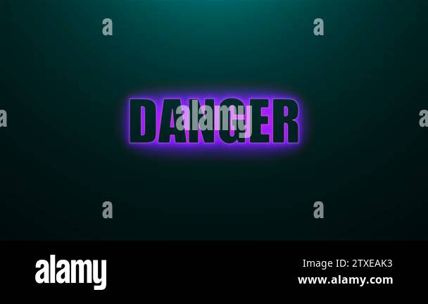 Letters of Danger text on background with top light, 3d render ...