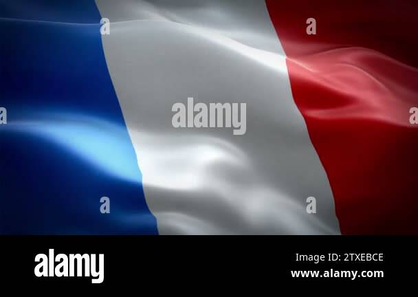 France flag video waving in wind. Realistic French Flag background ...