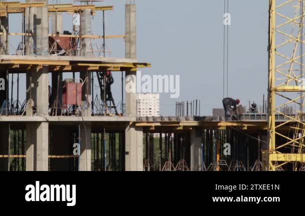 High level construction workers building Stock Videos & Footage - HD ...
