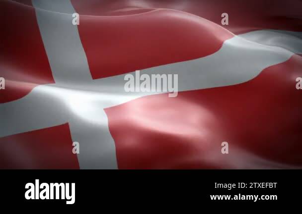 Denmark waving flag. National 3d Danish flag waving. Sign of Denmark ...