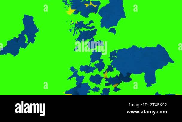 brexit blue european union EU flag on great britain map puzzle pieces ...