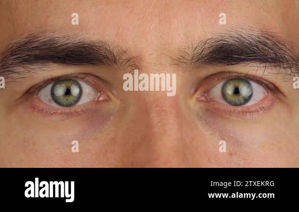 two eyes opens wide in panic, fear and horror, then eyes closes and ...