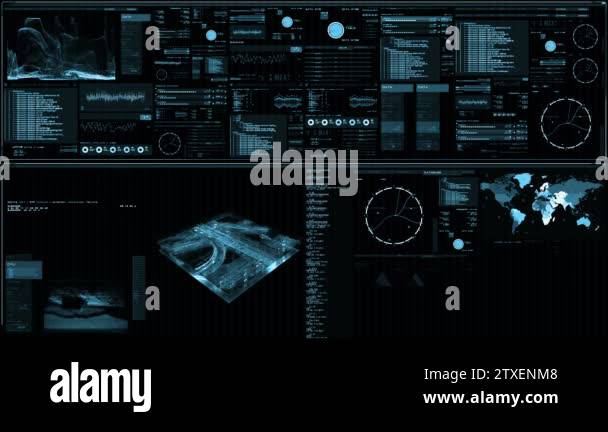 Perspective view of futuristic interface/Digital screen.Detailed ...