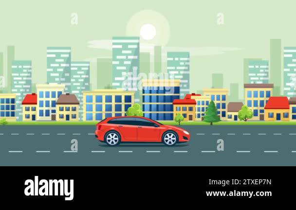 Cartoon downtown road landscape Stock Videos & Footage - HD and 4K ...
