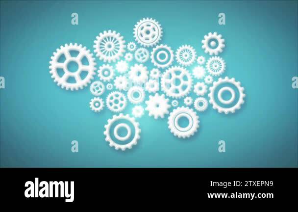 Vintage Gears Mechanism Rotating Loader Loop/ Animation of a 4k ...