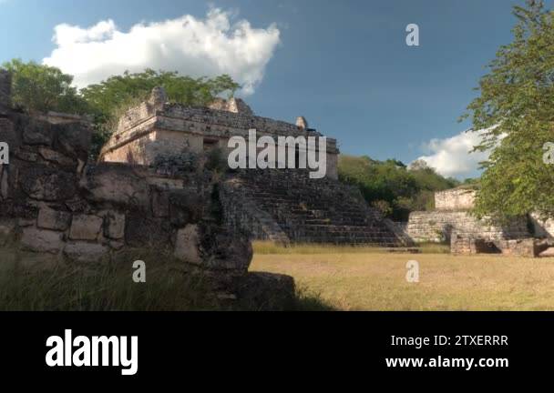 CLOSE UP: Impressive Maya buildings at the Ek Balam archeological site ...