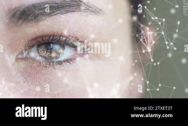 Human Eye Scan Technology Interface Animation Blue human eye in extreme ...