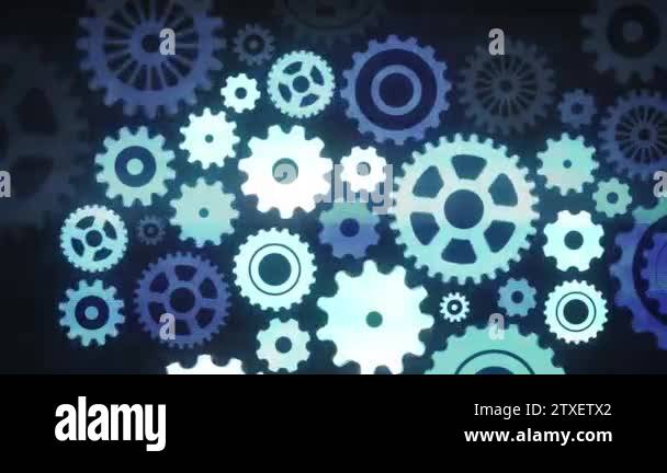 Vintage Gears Mechanism Rotating Loader Loop/ Animation of a 4k ...