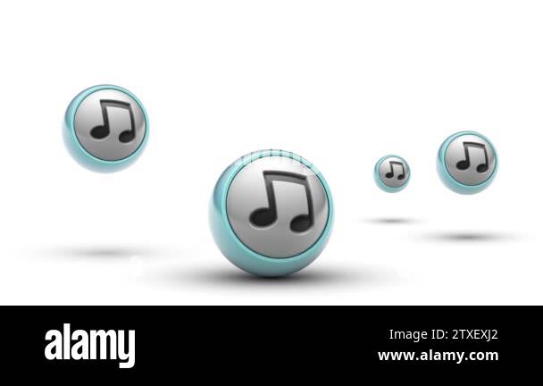 Musical note. Looping. Alpha channel. Isolated on white background ...