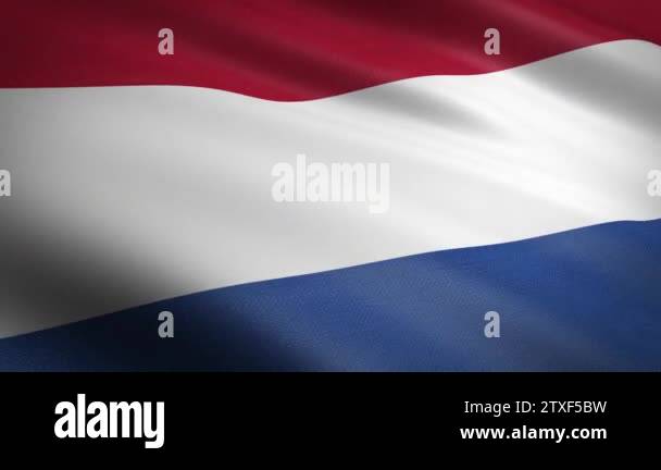 Flag of the Netherlands waving flag with highly detailed fabric texture ...