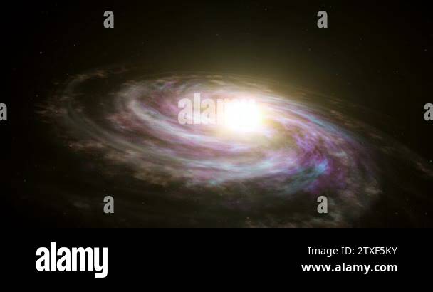 Flight around the Milky Way galaxy. Stars and cosmos exploration in ...
