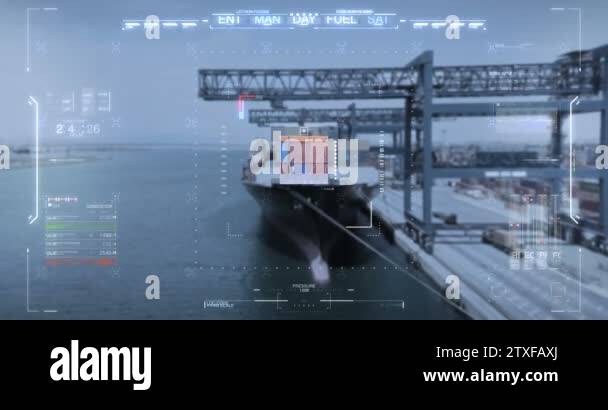 GPS location and futuristic tracking of a newly loaded cargo ship and ...