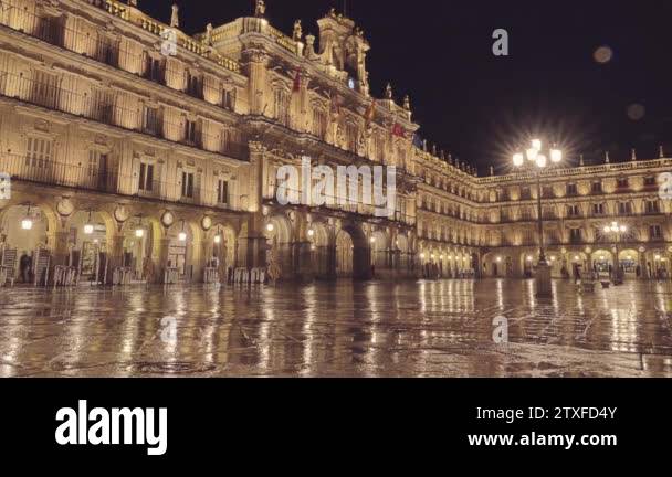 Plaza Mayor (Main Plaza) in Salamanca, Spain is large plaza located in ...