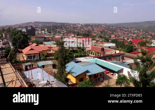 Buildings in the Kicukiro district of Kigali, the capital of Rwanda ...