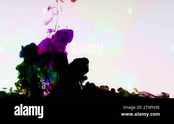 Colorful Paint Ink Drops Splash in Underwater in Water Pool Stock Video ...