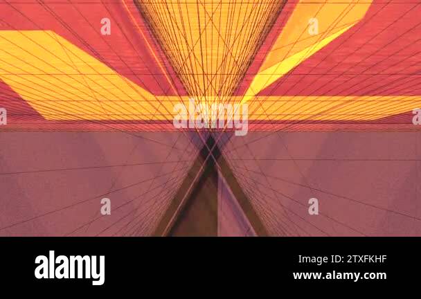 A computer generated animation of of geometric triangular shapes and ...