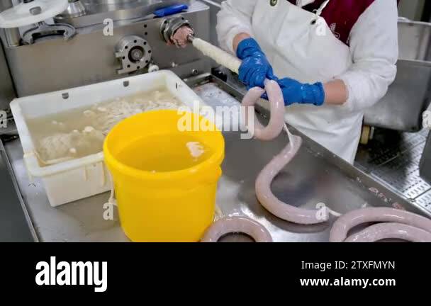 meat factory industry production sausage making process Stock Video ...