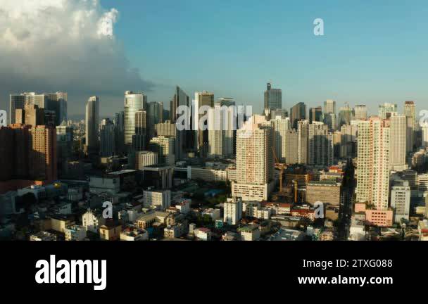 Cityscape of Makati, the business center of Manila, view from above ...