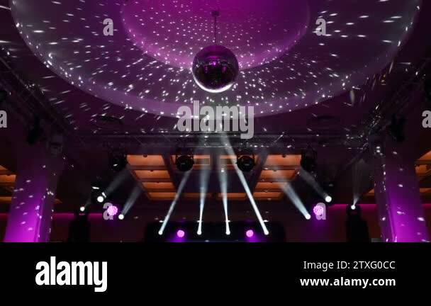 Disco Ball, view from below, from the disco ball beams, stage light ...