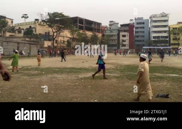 Unidentified children and young people at the RA playground in the Shyamoli area of Dhaka, the ...
