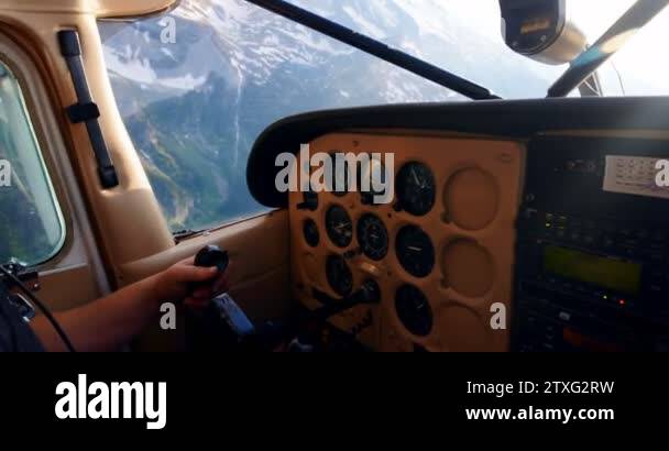 Pilot flying private aircraft in cockpit 4k Stock Video Footage - Alamy