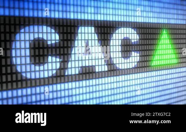 The benchmark French stock market index. Up. Looping footage has 4K ...