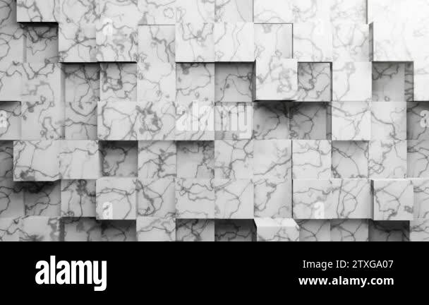 3D Abstract Marble Cubes Looped Animation. White Wall Moving. Loop ...