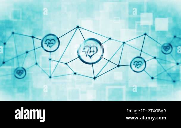 Heart with a heart beat icons floating. Electro Cardiogram. ECG ...