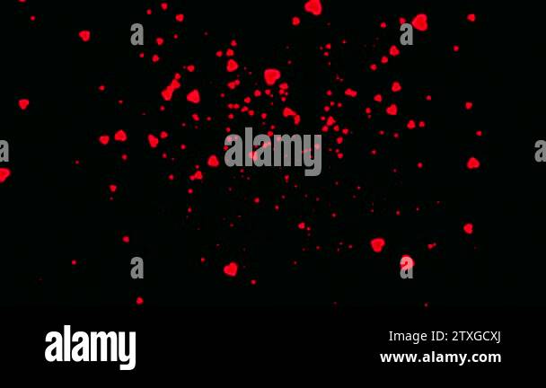Flying hearts with transparent background. Slow motion Stock Video ...