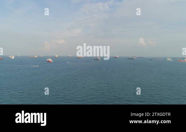 Crude Oil tanker and LPG Loading in port at sea view from above. Shot ...