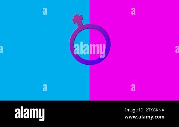 Animation of the words Non Binary in white and a violet and purple non ...