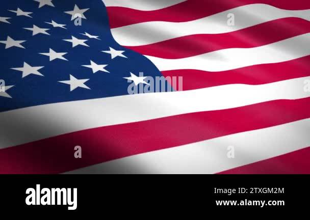 American Flag waving with highly detailed fabric texture seamless loop video . Realistic High ...