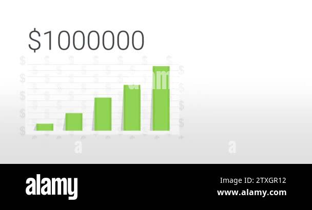 Business chart. Growing chart with a upward counter from zero to one ...