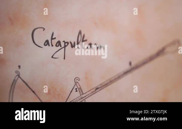 Da Vinci winches of catapult sketch weapon for breaking fortifications ...