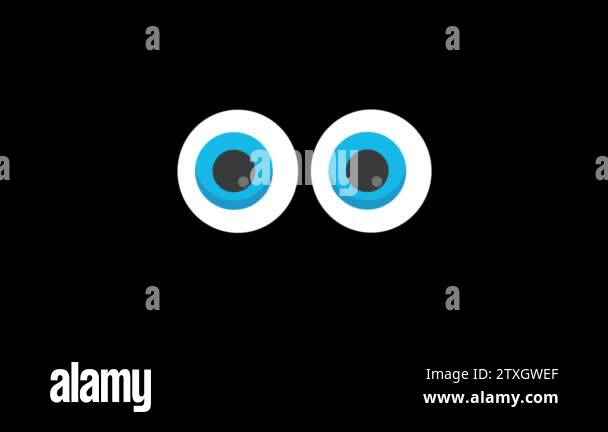 Cartoon shifty eyes searching something. And look at the viewer ...