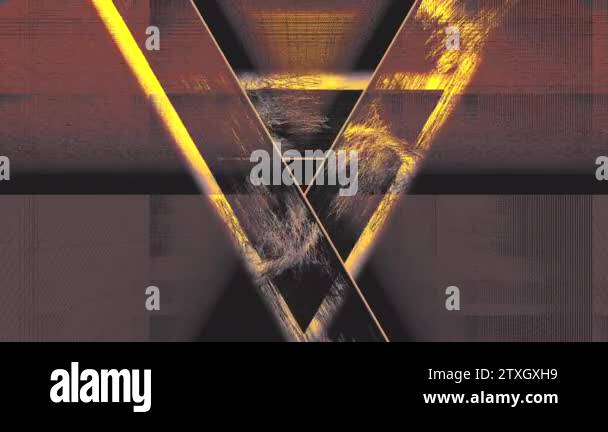 A computer generated animation of of geometric triangular shapes and ...