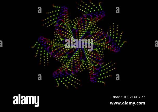 Abstract Kaleidoscopic Background With Animated Glowing Colorful