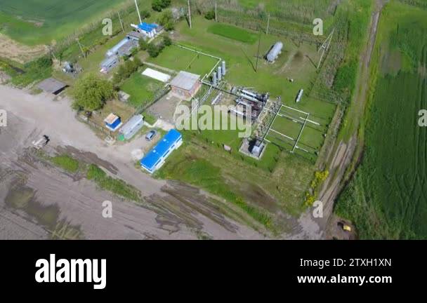 Equipment for the drying gas and condensate collection. Top view. Top view of the equipment for ...