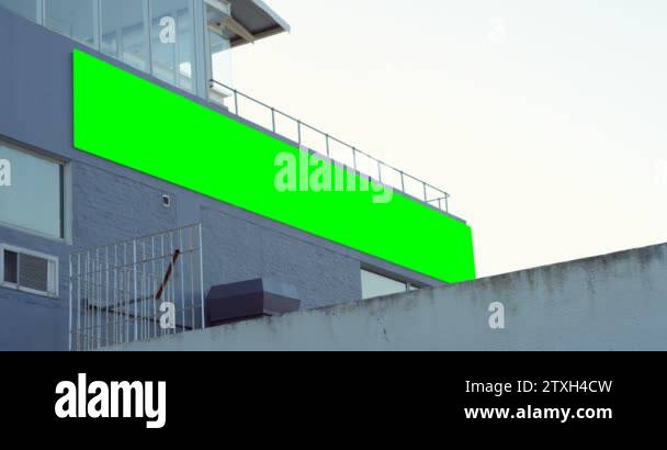 Led hoarding on the exterior of the building. Green screen on the ...
