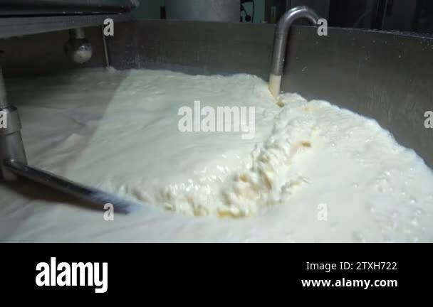 Milk Pasteurization in Dairy Processing Plant. Milk inside the ...