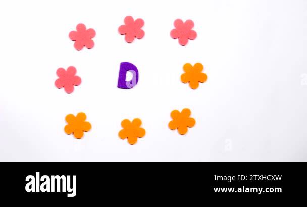 Letter D of the English alphabet. The letter is made of dancing font ...