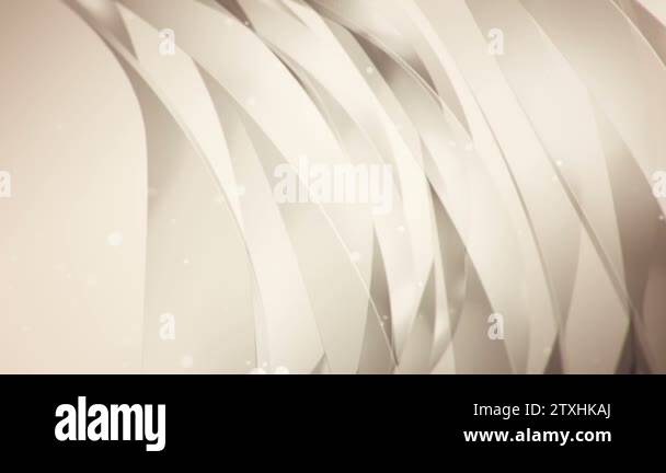 Abstract background with golden animation of waving and flying stripes ...