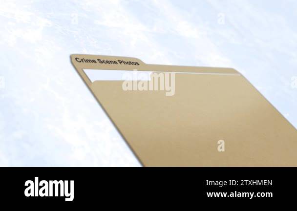 Cinematic camera slides past manila folder - Crime Scene Photos Stock ...