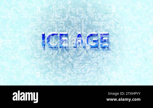 "ICE AGE" blue gradient text with snow cap. High quality freeze motion ...