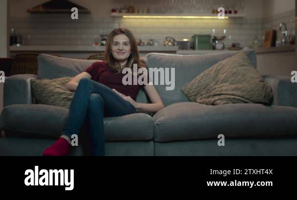 Woman watching netflix on tv Stock Videos & Footage - HD and 4K Video ...