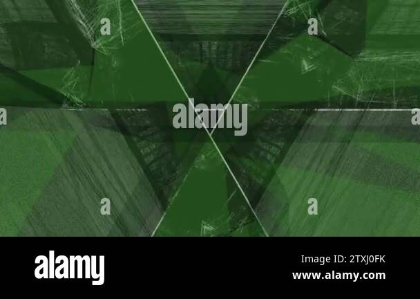 A computer generated animation of of geometric triangular shapes and ...