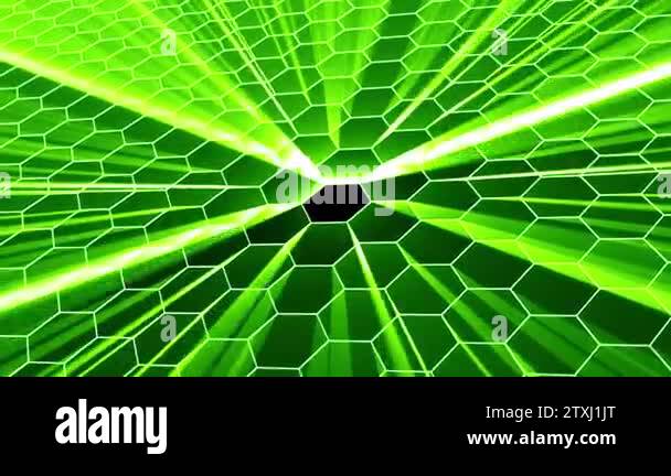 Shiny Hexagonal Grid Net Field Landscape Seamless Loop Drawing Motion