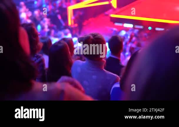 People viewers in a TV studio while recording a TV show Stock Video ...